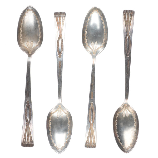c1940's Vintage Navajo sterling silver hand stamped spoon set – Estate ...
