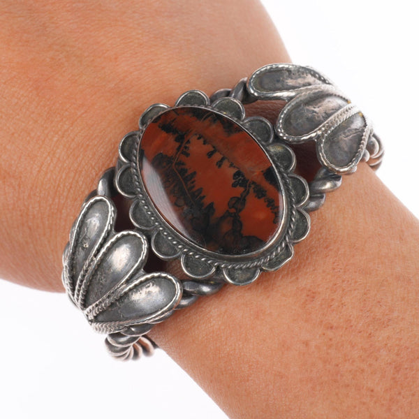 6.5" Howard Nelson Navajo sterling silver high grade turquoise cuff br ...