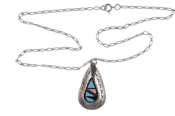 Vintage Reversible Zuni Sterling Multistone inlay Storyteller Pendant ...